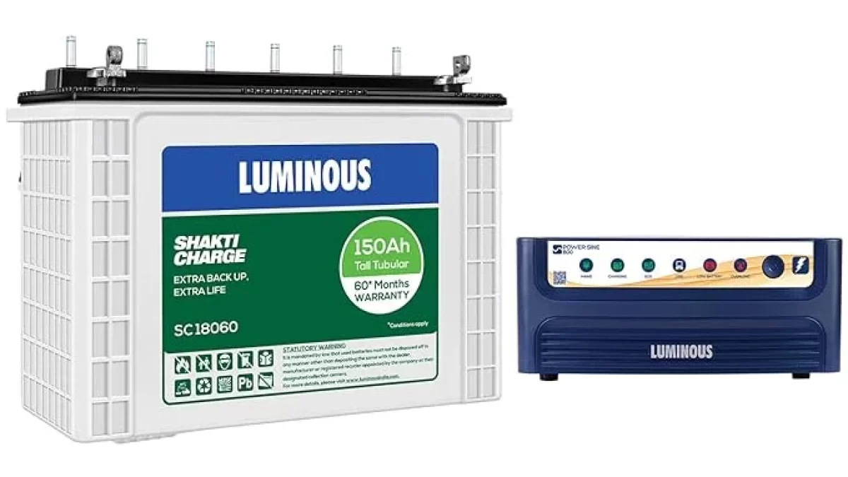 Luminous Power sine 800 Pure Sine Wave Inverter with Red Charge SC 18060 150Ah Battery Inverter and Battery Solar Panel Home UPS